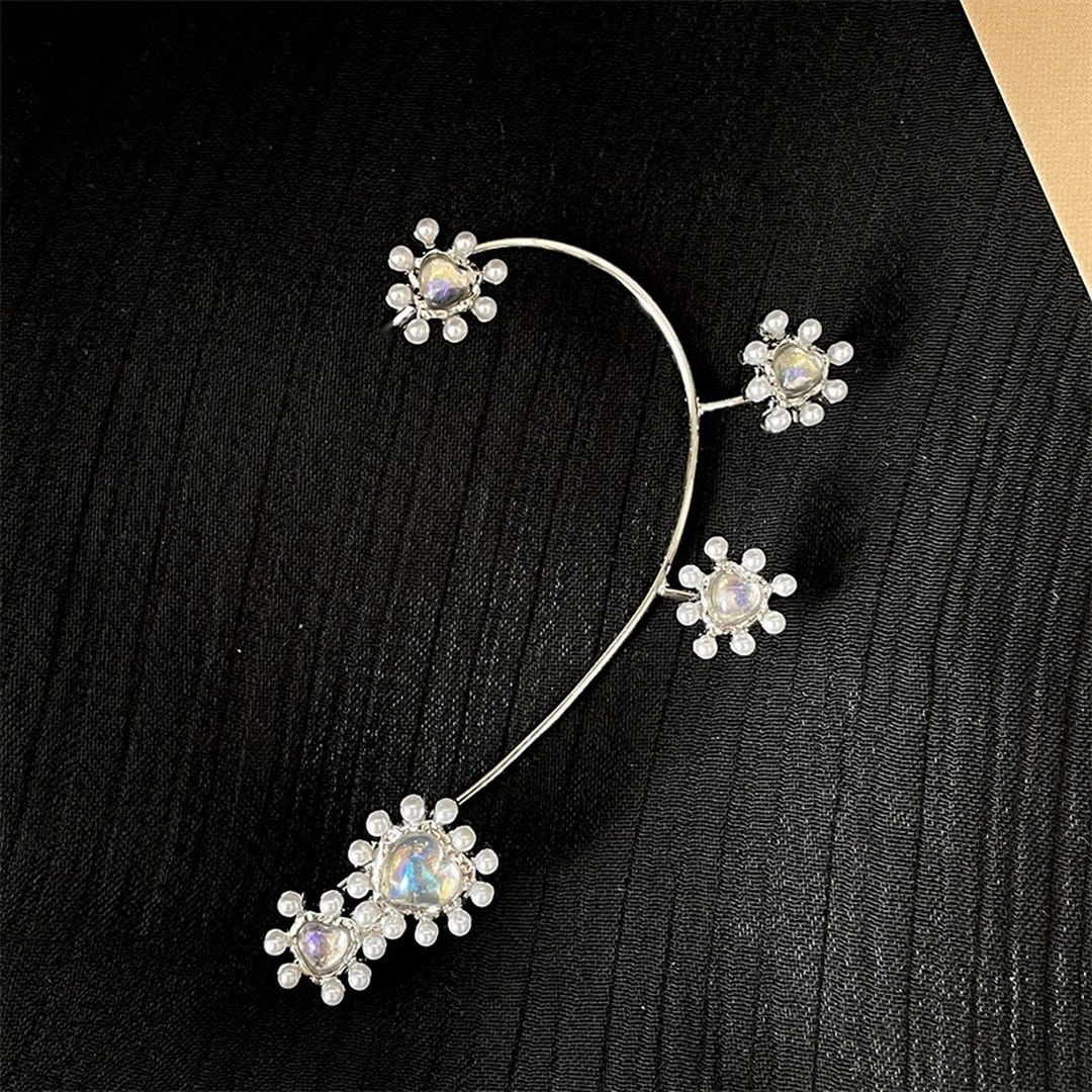 Floral Moonstone Ear Wrap, Fairy Cluster Ear Wrap, Heart Pearl Ear Wrap ...