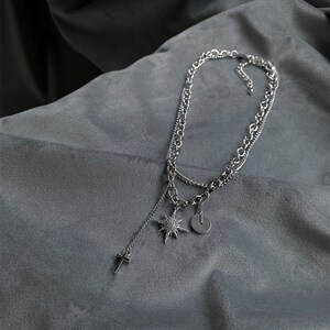 K-pop BTS Style Necklace Choker Double Layer Silver Chain - Etsy