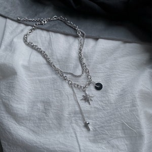 K-pop BTS Style Necklace Choker Double Layer Silver Chain - Etsy