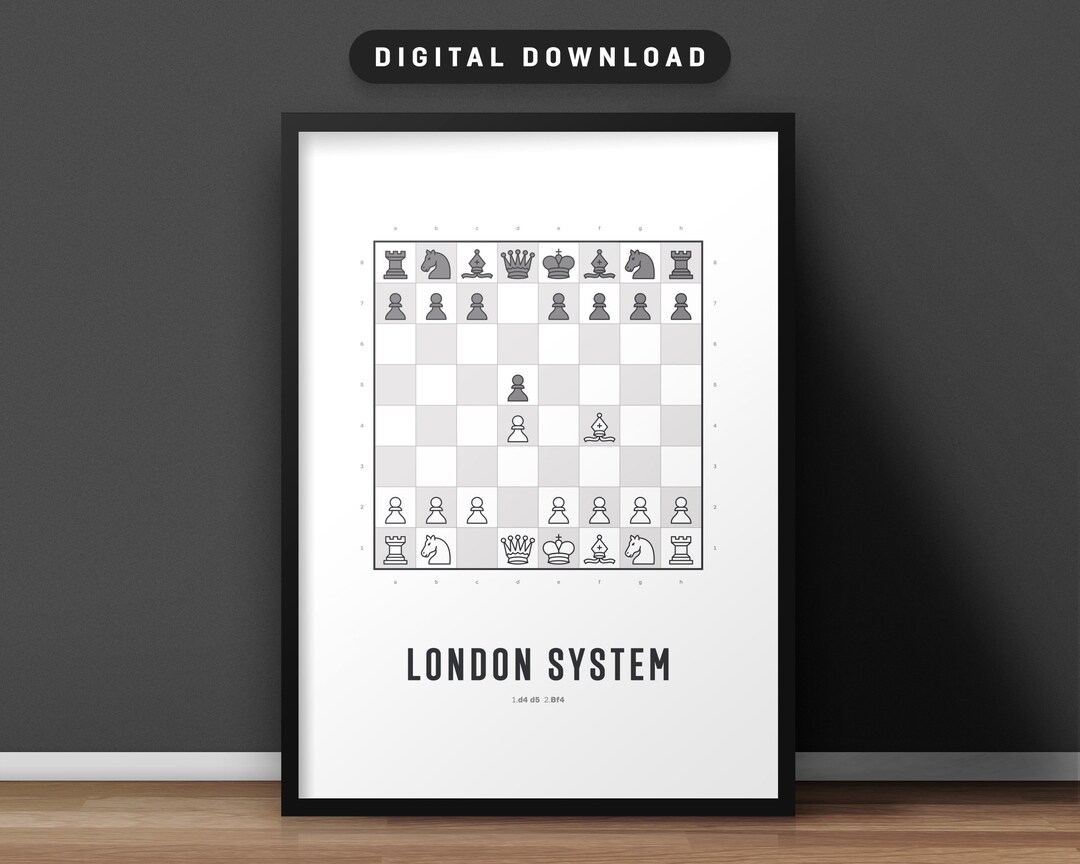 London System Downloadable Chess Print – Chess Opening Poster – Chess ...