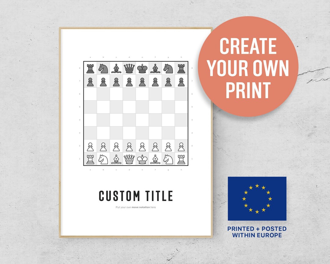 Your Custom Chess Position Print Chess Poster Chess Gift european Union ...
