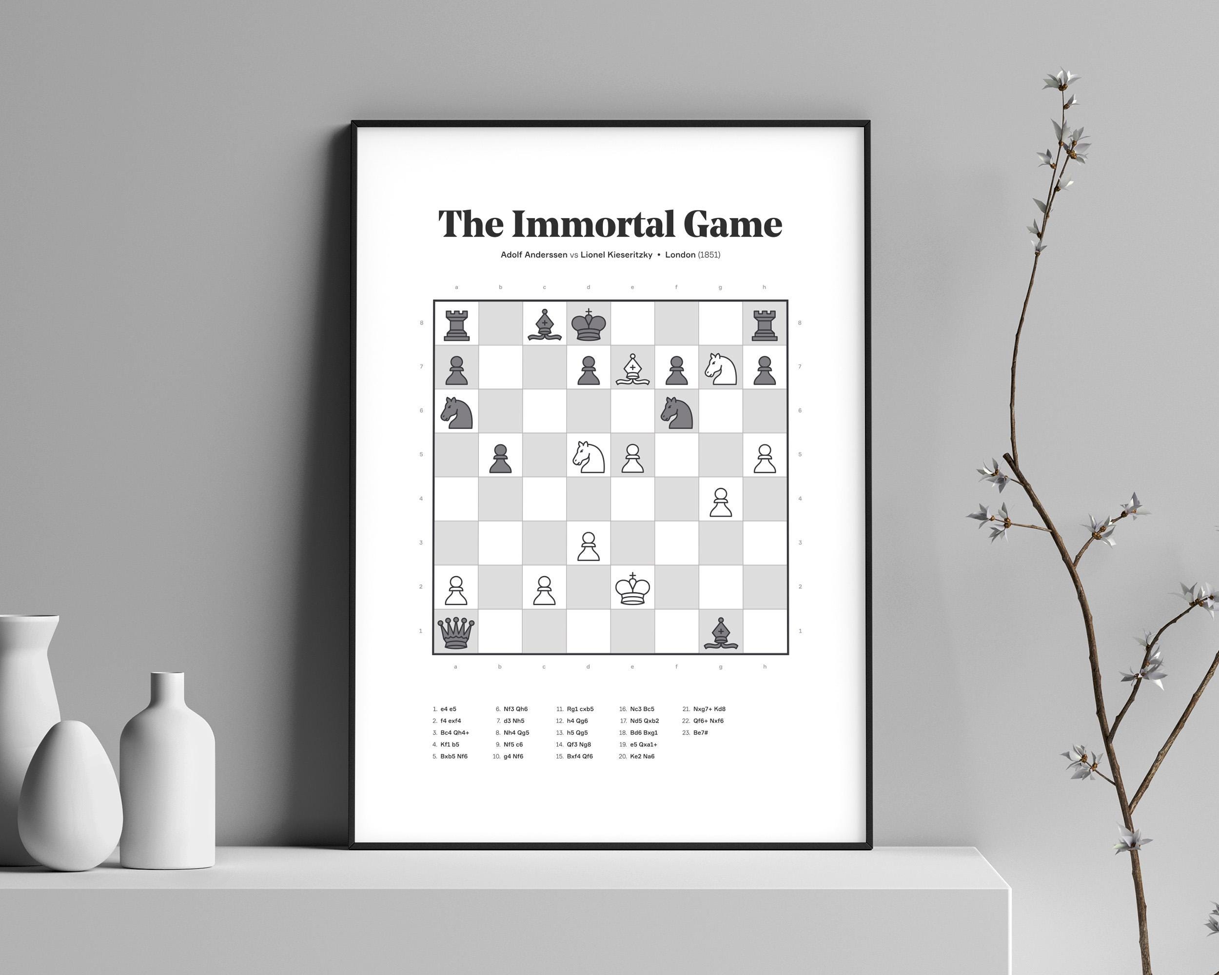 The Immortal Game (1851) – Famous Chess Game Art Print / Poster – Adolf ...