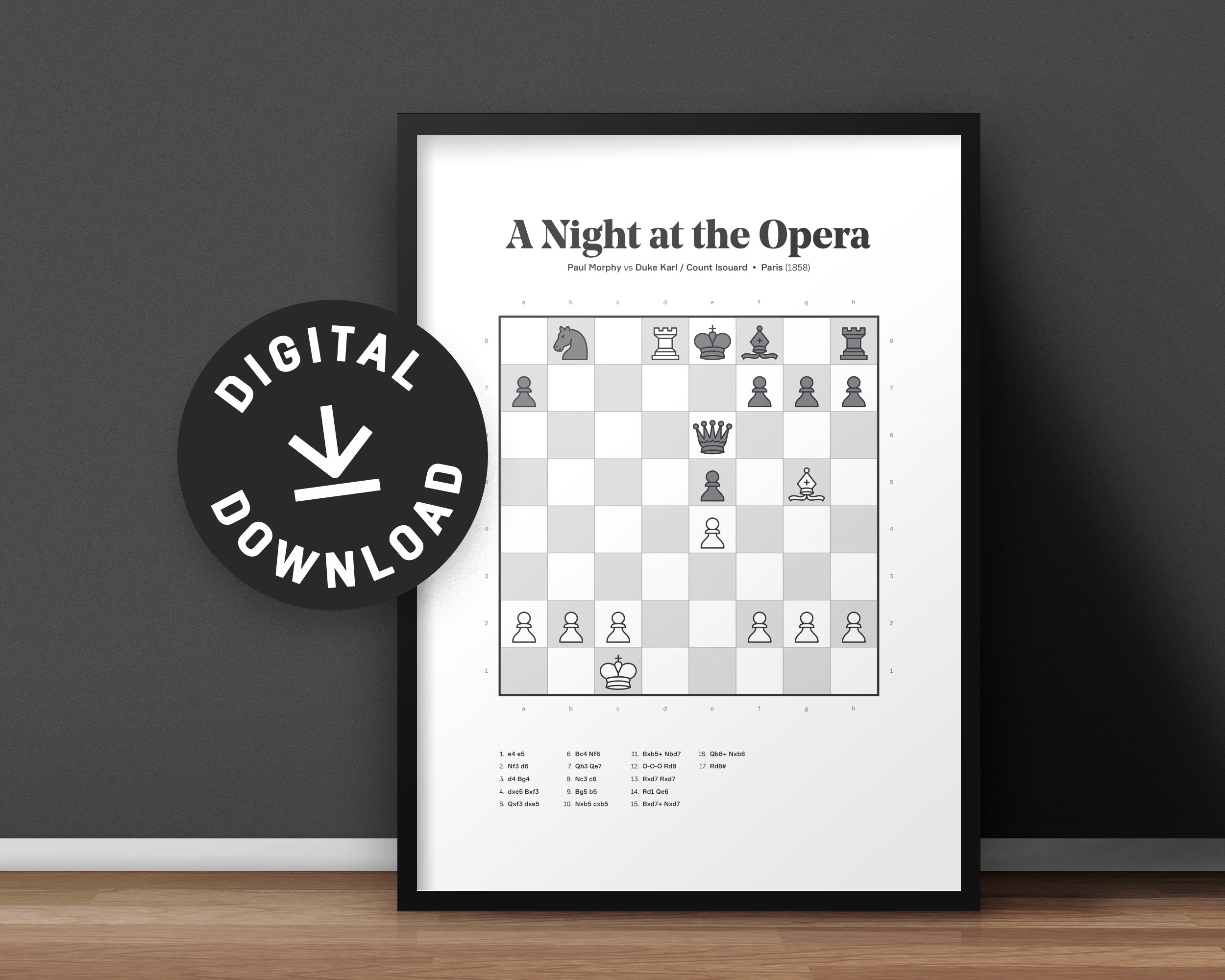 Famous Chess Games Art Prints / Chess Posters – Digital Download Bundle ...