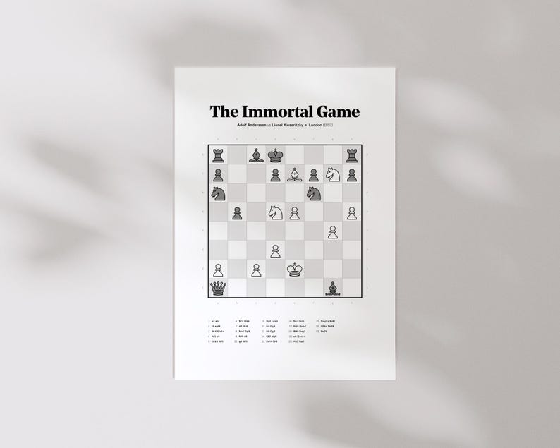 The Immortal Game (1851) – Famous Chess Game Art Print / Poster – Adolf ...