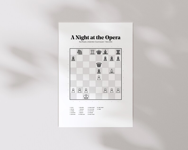 A Night at the Opera 1858 Famous Chess Game Art Print / Chess Poster ...
