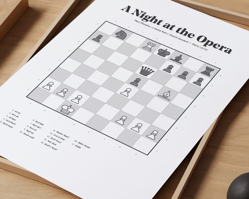 A Night at the Opera (1858) – Famous Chess Game Art Print / Poster ...