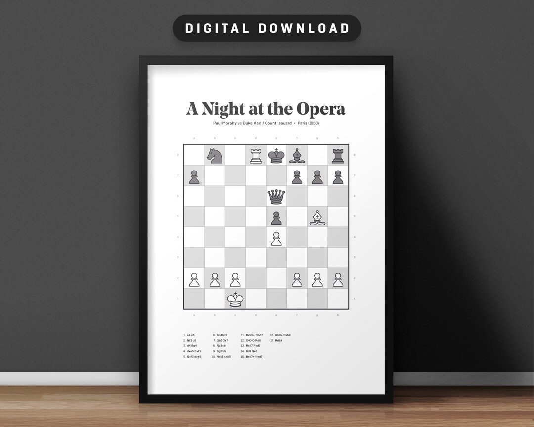 A Night at the Opera (1858) – Famous Chess Game Art Print / Poster ...