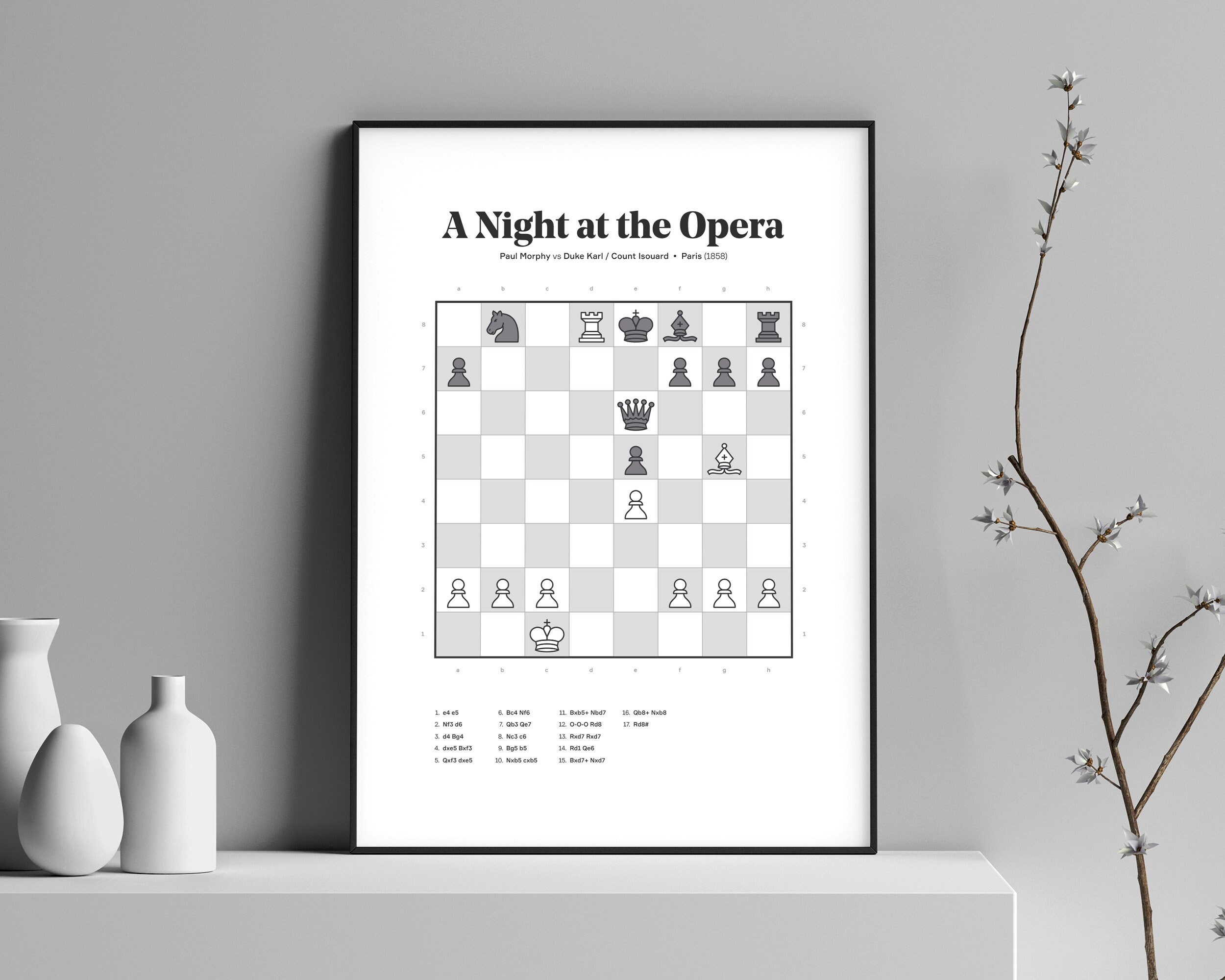 A Night at the Opera (1858) – Famous Chess Game Art Print / Poster ...