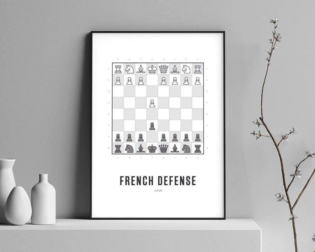 French Defense Chess Opening Print: Chess Poster - Etsy