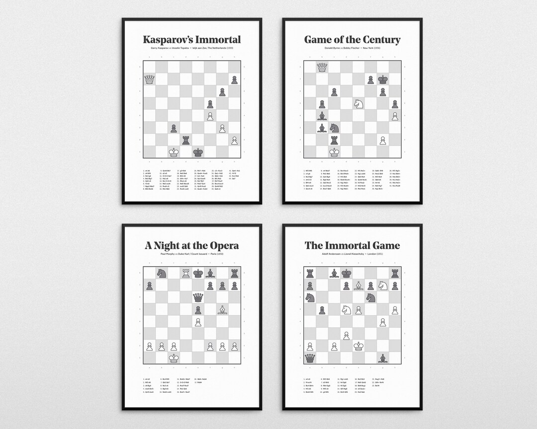 Famous Chess Game Art Prints – Chess Poster, Chess Print, Garry ...
