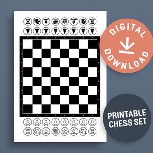 Printable Chess Set – Includes Chess Board and Pieces – A4 and A3 ...
