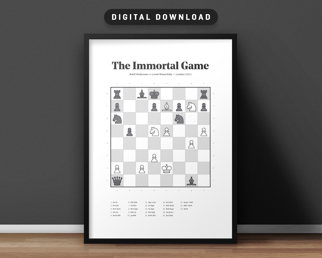 The Immortal Game 1851 Famous Chess Game Art Print / Poster Adolf ...