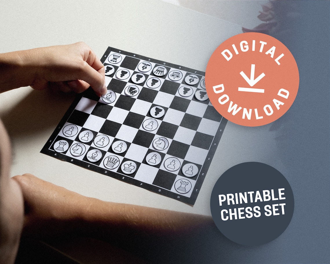 Printable Chess Set: Board and Pieces (digital Download) - Etsy