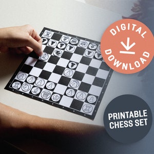 Printable Chess Set: Board and Pieces (digital Download) - Etsy