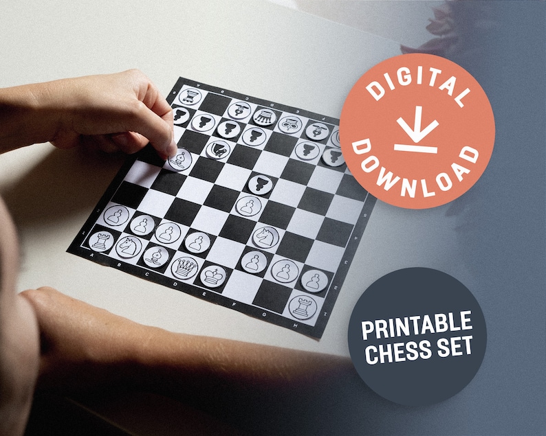 Printable Chess Set – Includes Chess Board and Pieces – A4 and A3 ...