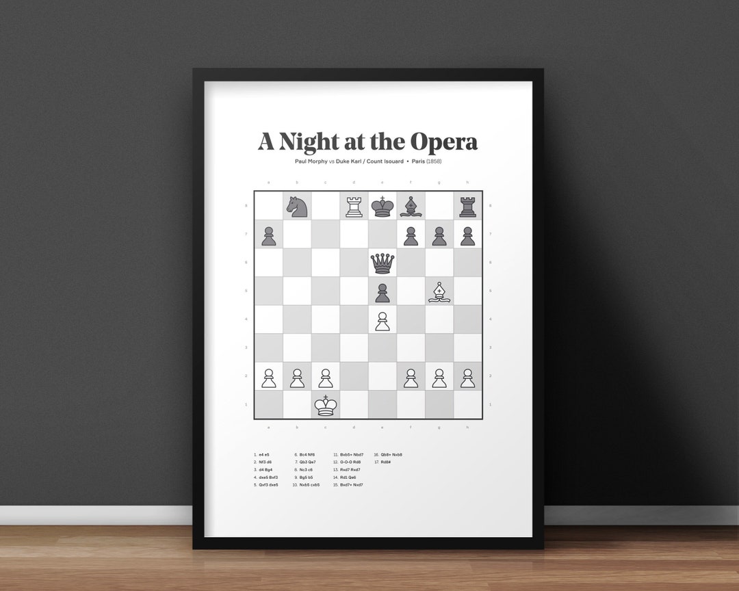 A Night at the Opera (1858) – Famous Chess Game Art Print / Chess ...