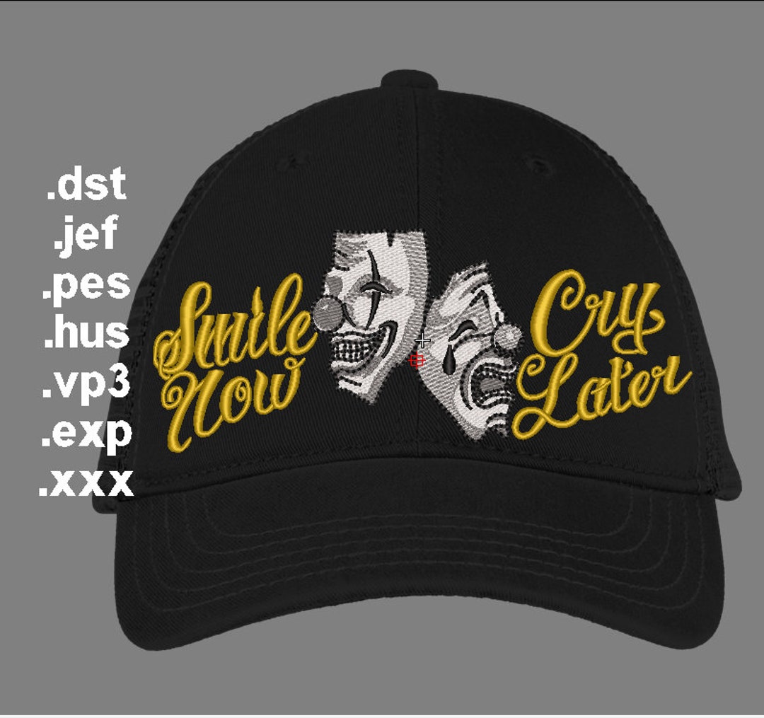 Embroidery Design for Sad and Laughing Cap - Etsy
