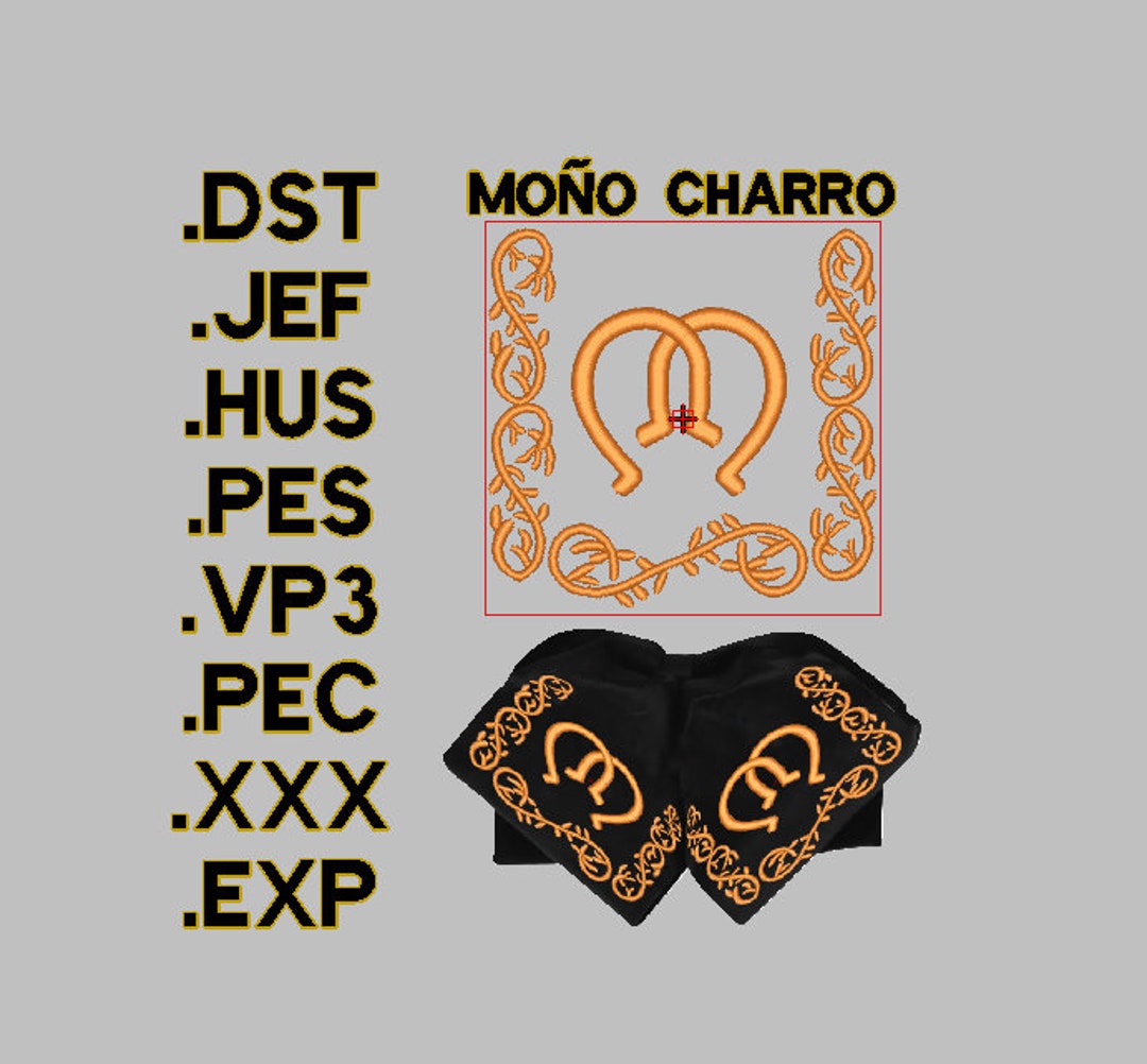 Embroidery Design for Charro Bow - Etsy