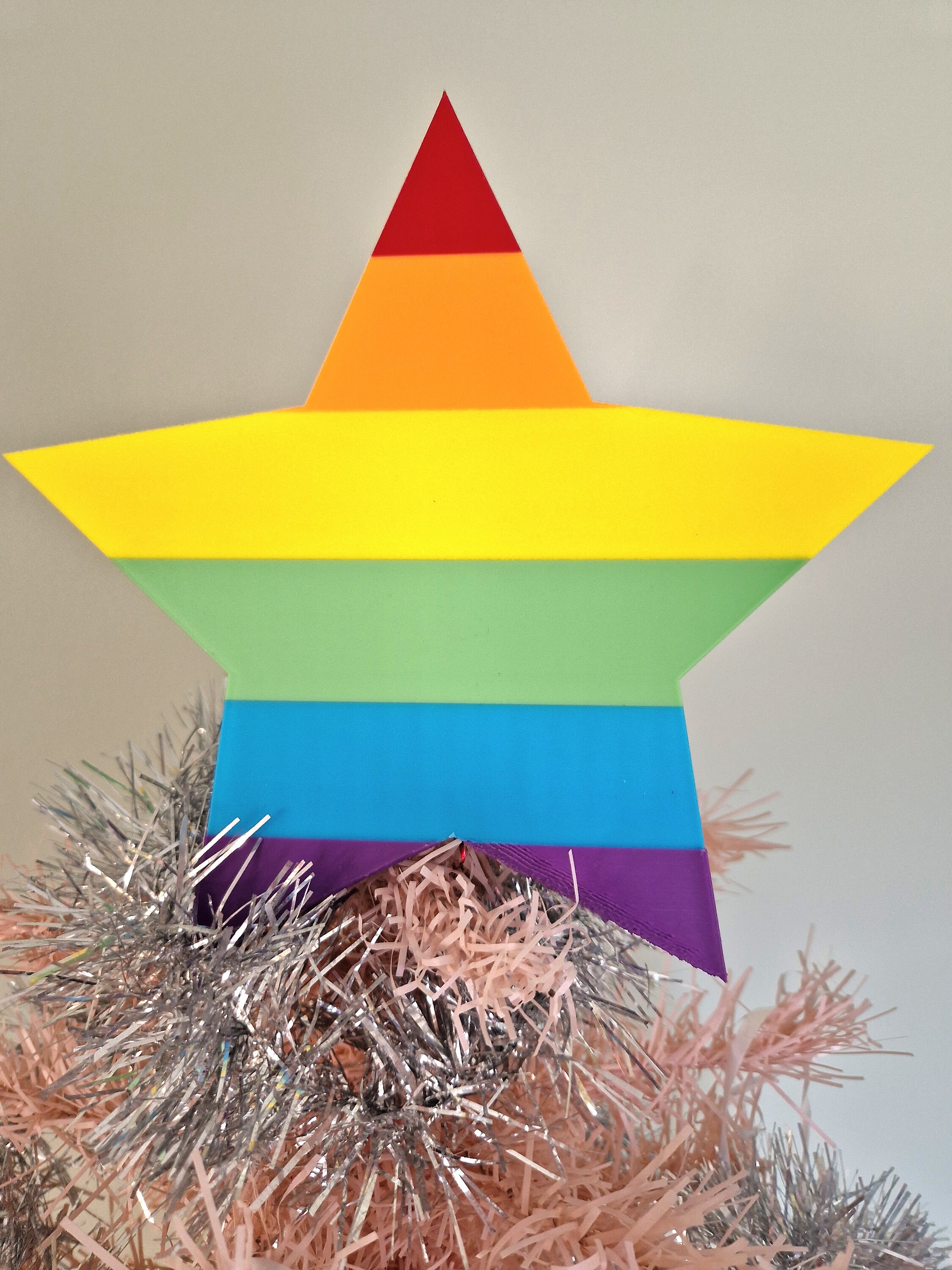 Rainbow Pride Inclusive Star Christmas Tree Decoration and Tree Topper ...