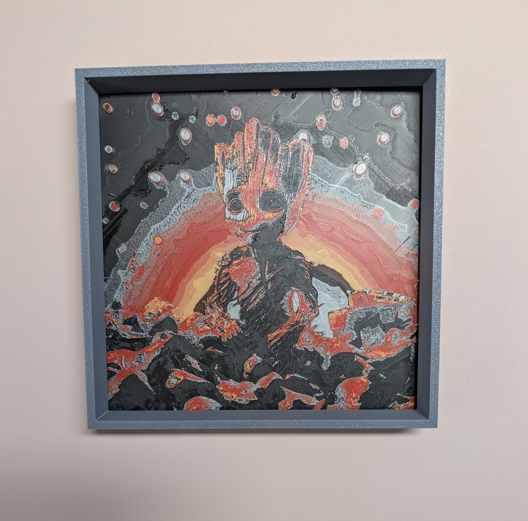 Groot. I Am Groot 3D Printed Artwork With Frame. Groot Poster. - Etsy