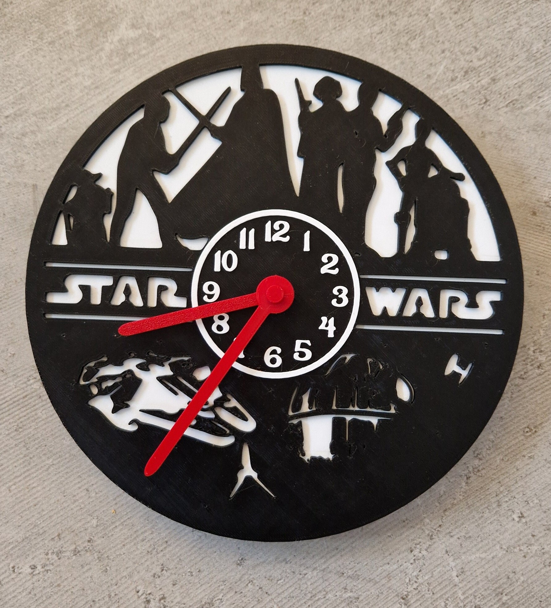 Star Wars Clock, Star Wars Wall Clock, Clock, Wall Clock, Gift for Men, Boys Clock, Boys Bedroom ...