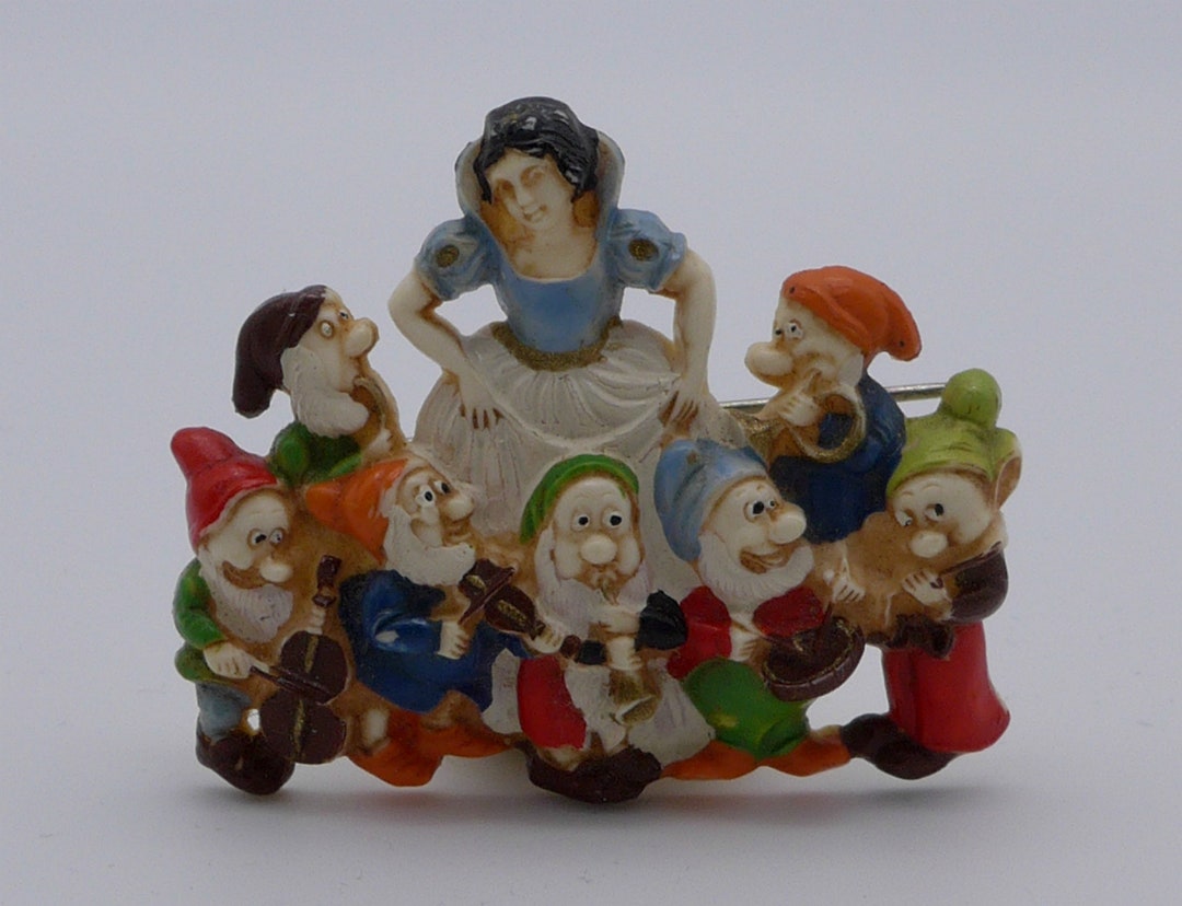 Vintage Celluloid Snow White and the Seven Dwarfs Brooch, C 1930s-1940s ...