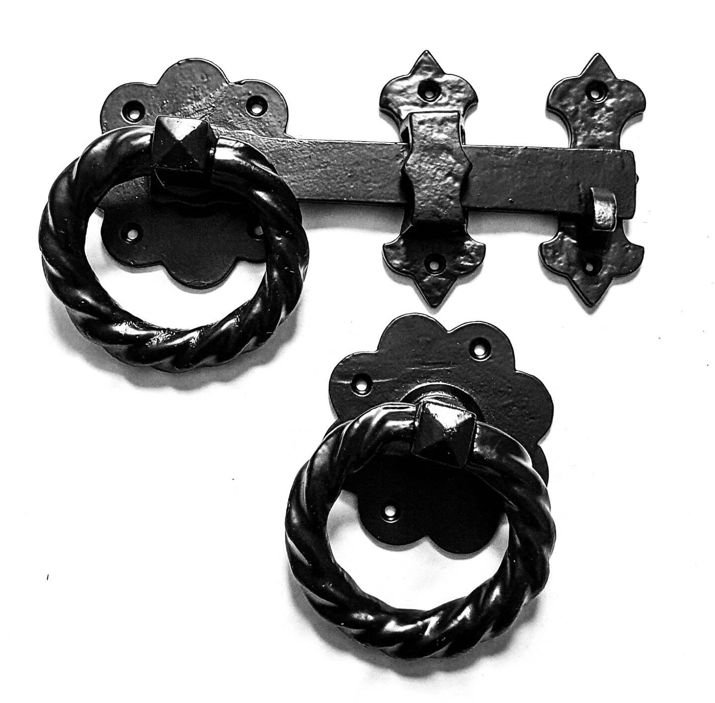 Twisted Ring Gate Latch Black Garden Heavy Duty 10" 250mm Hardware - Etsy
