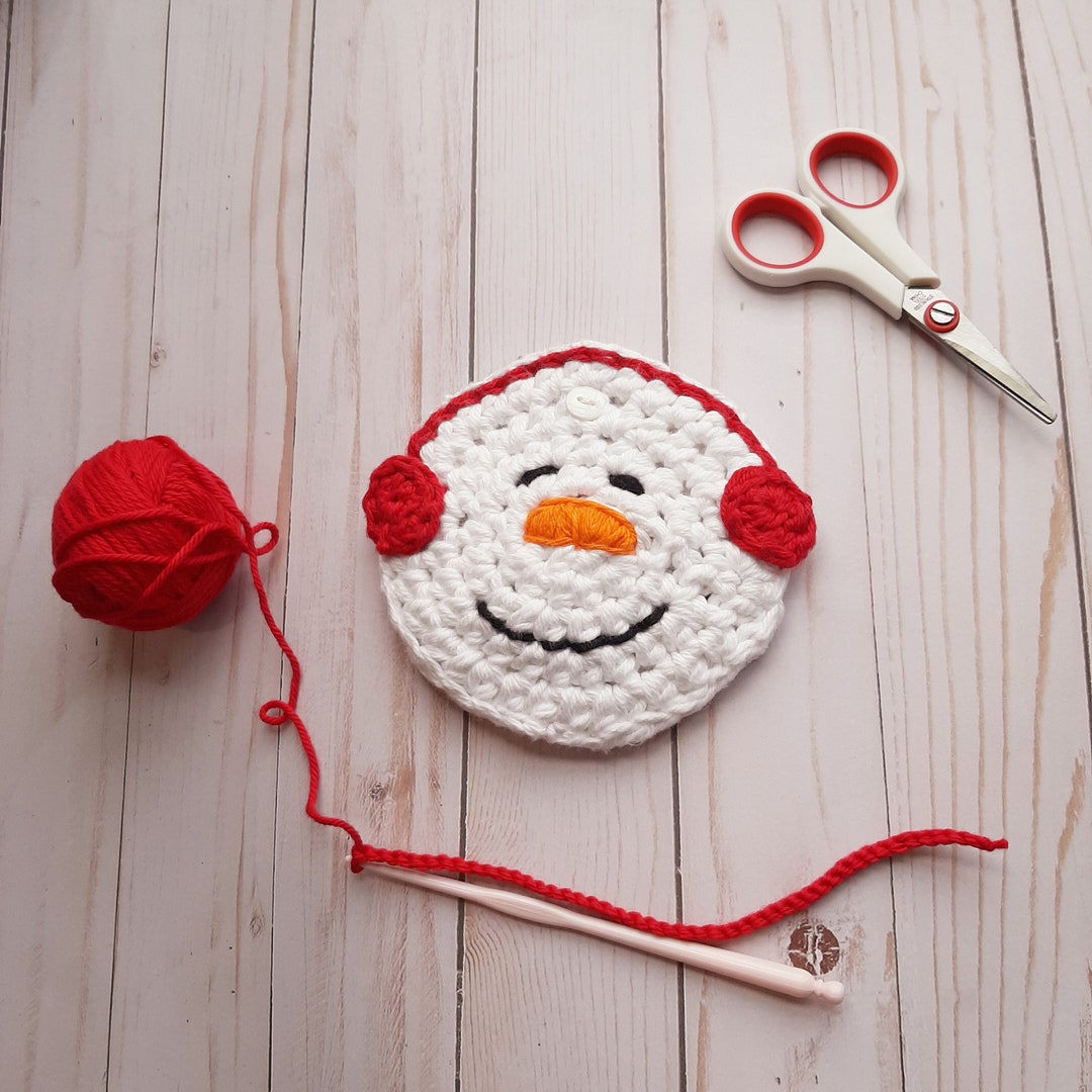 Crochet Snowman Wallet, Handmade Card Holder, Boho Wallet, Winter Coin ...