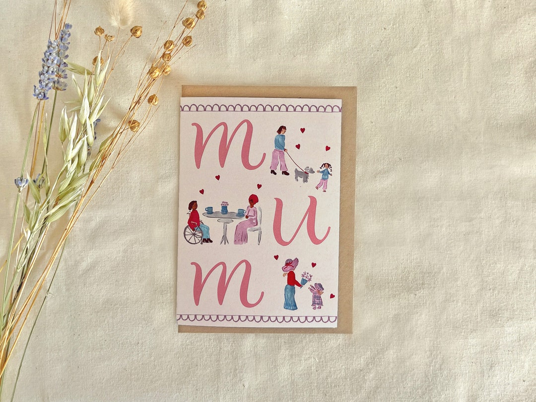 Mum Greeting Card, Inclusive Illustrations Birthday Card, Hand Drawn ...