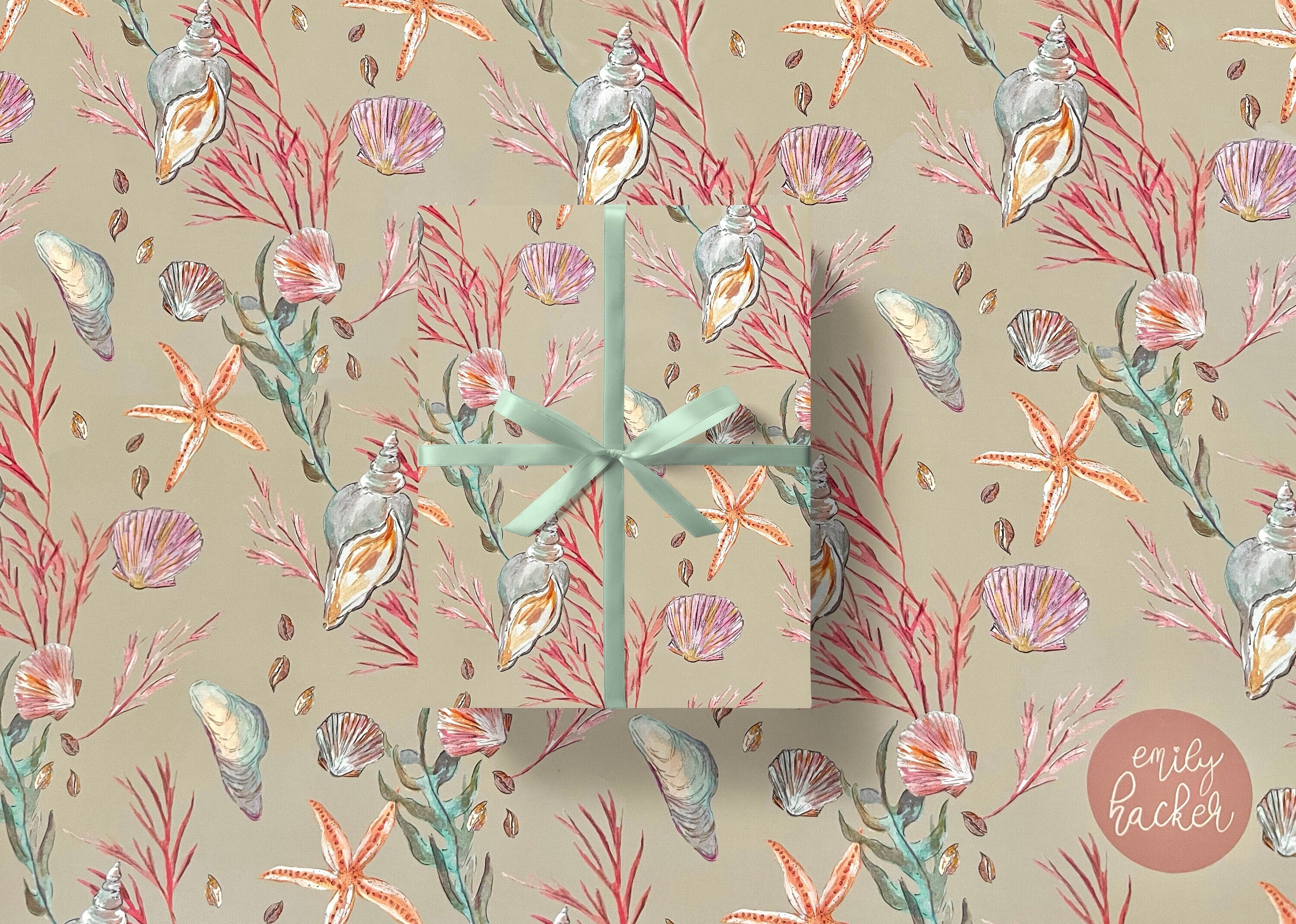 Seashell Wrapping Paper, Under the Sea Gift Wrap - Etsy UK