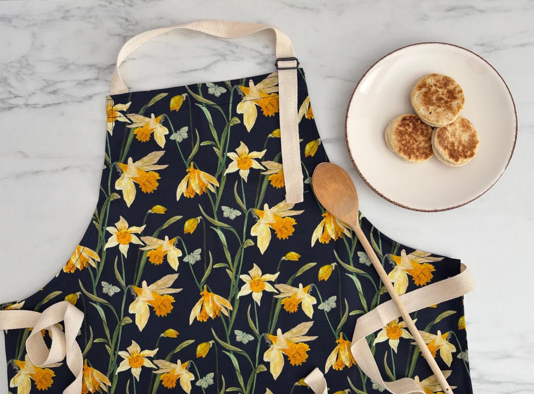 Daffodil Apron, Cooking Apron, Craft Apron, Garden Apron, Floral Pinny ...