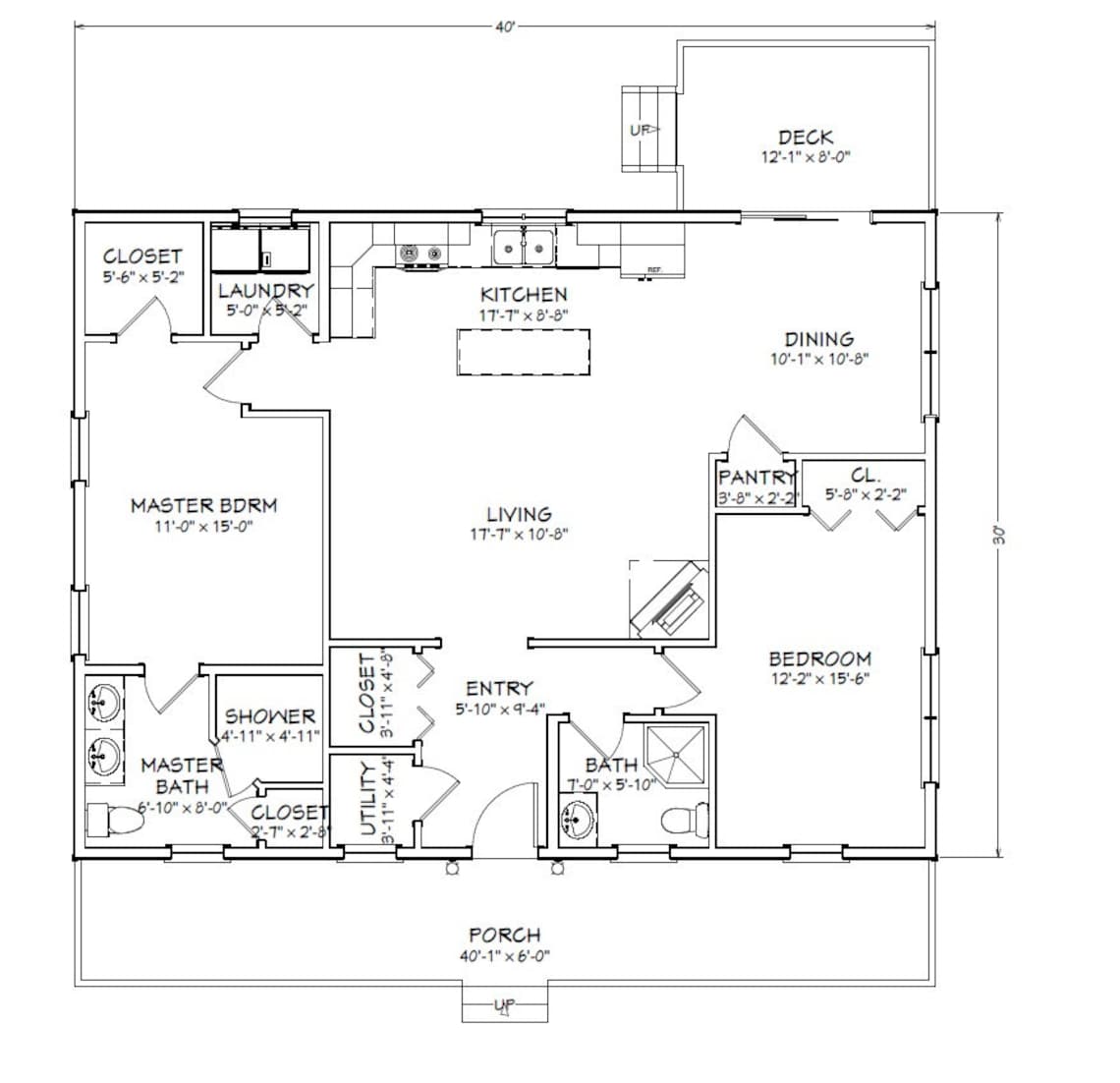The Riverbank-slab Floor Plan 2 Bed 2 Bath Single Story - Etsy UK