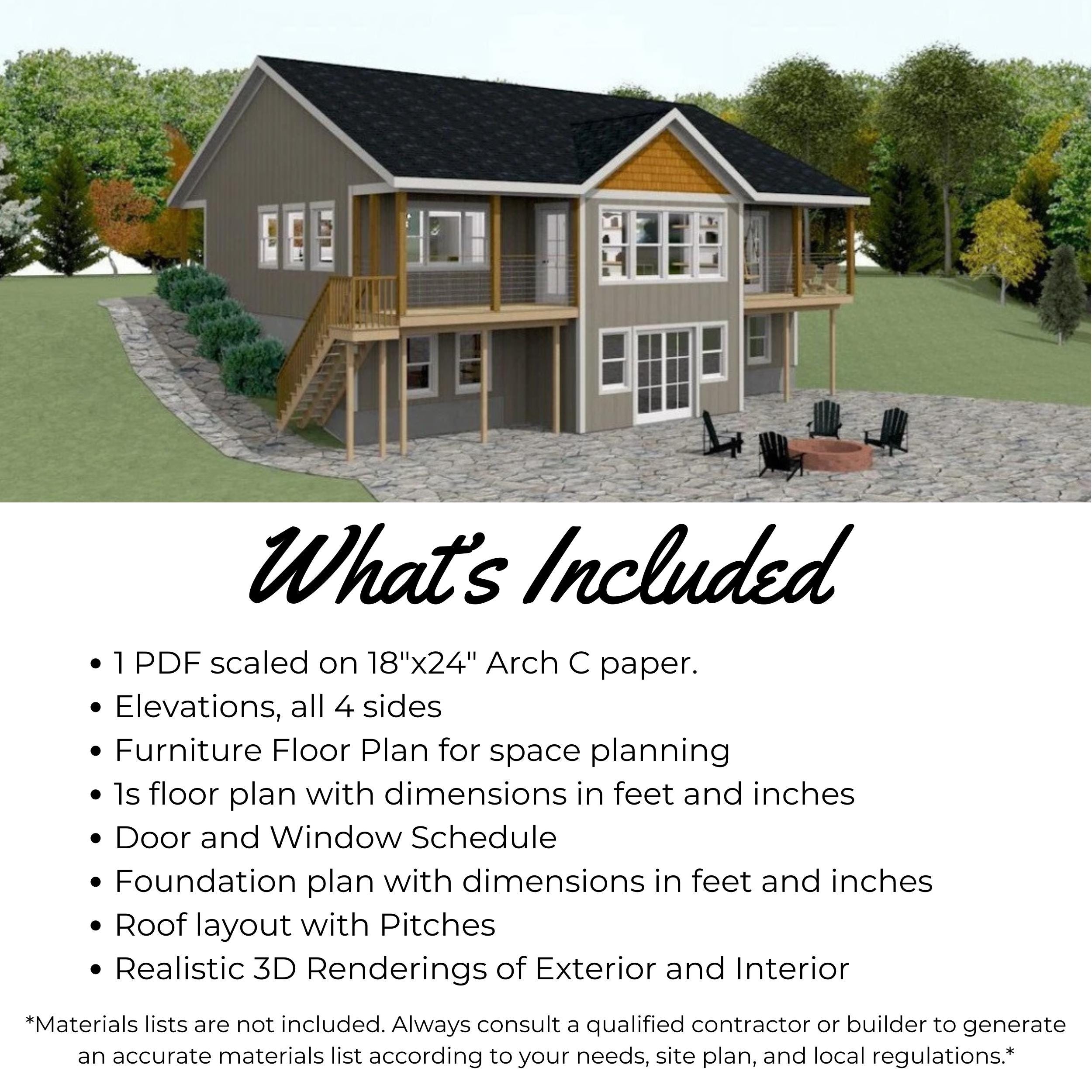 Edgewater House Plan: 1 Bed, Daylight Basement (digital Download) - Etsy