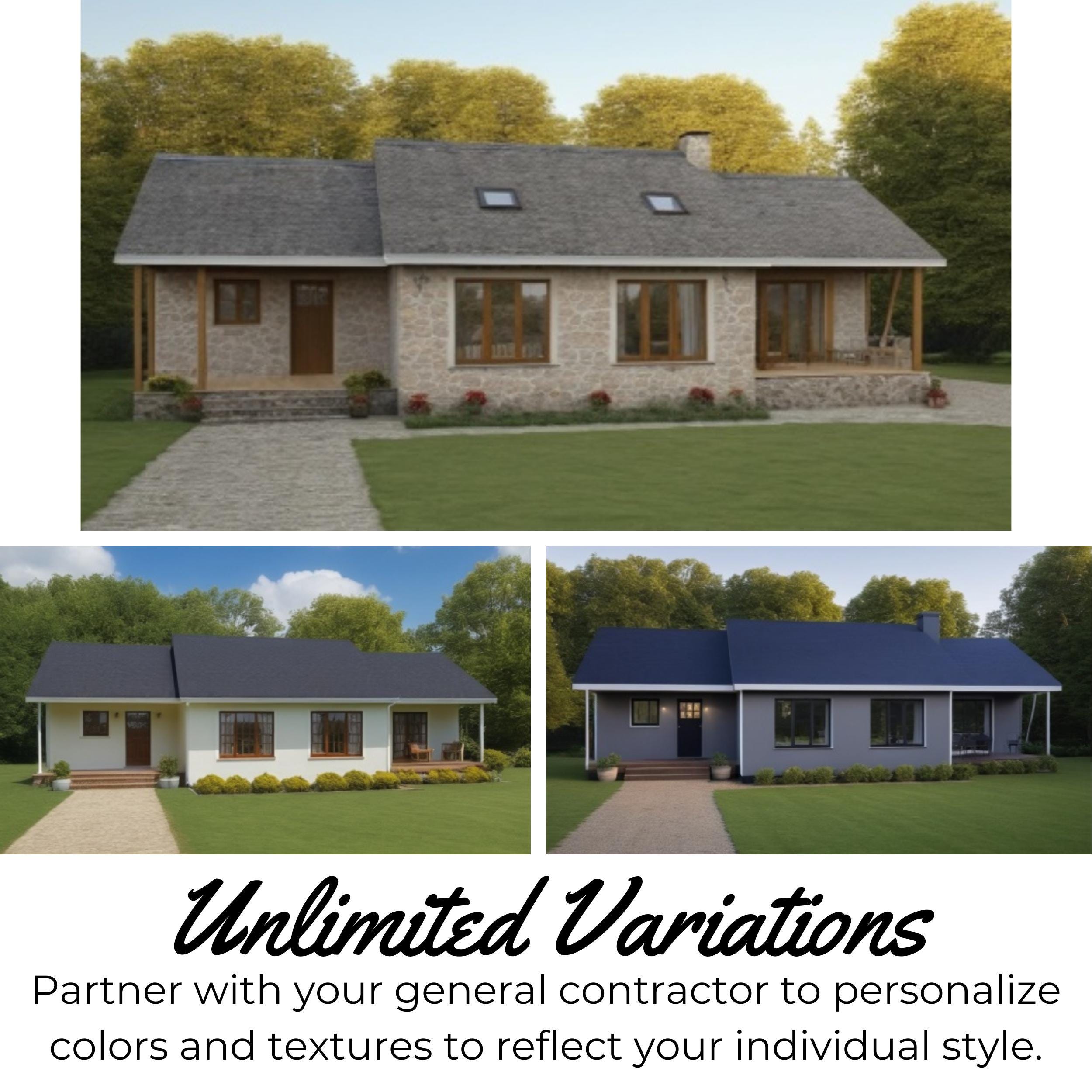 The Barren Floor Plan, 2 Bed 2 Bath, Single Story Ranch House. 1,300sq ...