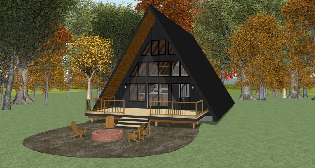 The Modern A-frame, 2 Bed, 1 Bath, 2 Story Cabin. 1,600sq Ft. - Etsy