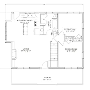 The Shaw Floor Plan, 4 Bed, 2 Bath, 2 Story House. 1,800sq Ft. - Etsy