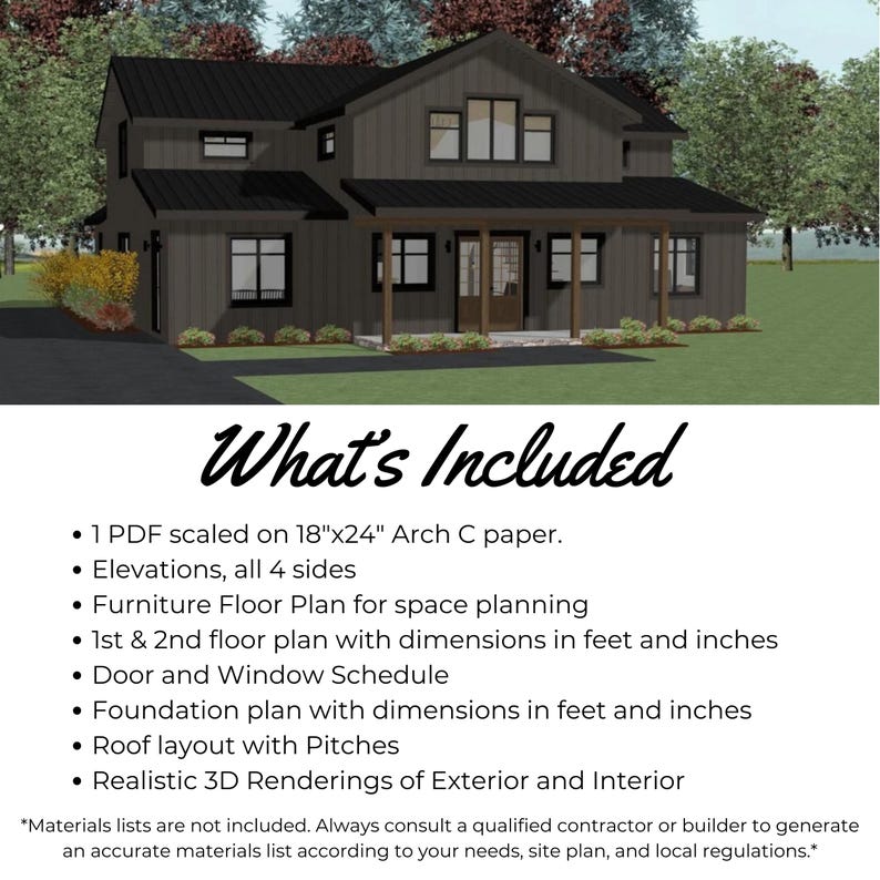The Weston Floor Plan, 3-4 Bed 2.5 Bath, 2 Story House. 2,600sq Ft. - Etsy