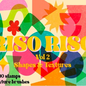 Risograph Vol 2 Brushes and Stamps for Procreate Risograph - Etsy