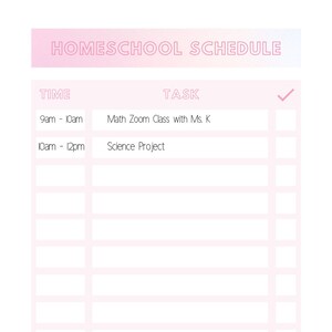 Homeschool Schedule | Digital and Printable Planner | Guide for Kids - Etsy