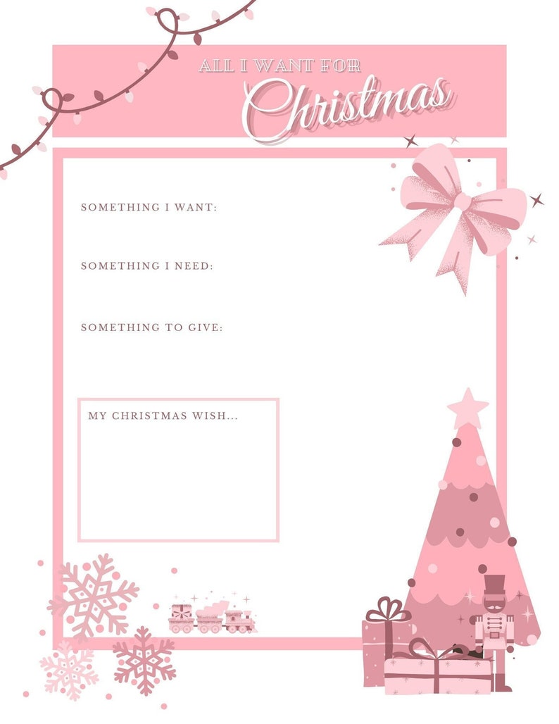 All I Want for Christmas List | My Christmas Wish | Printable Digital ...