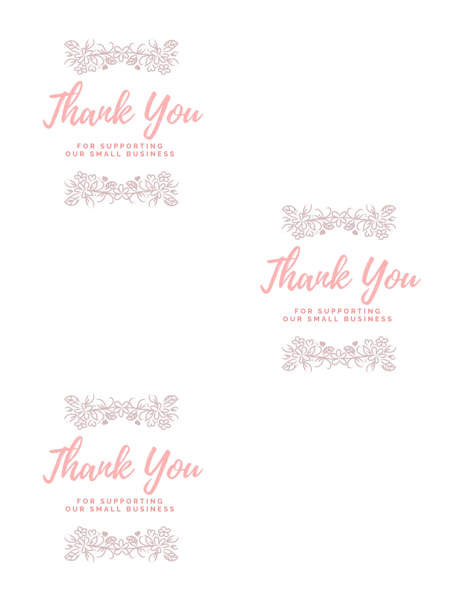 Ready to Print Square Thank You Cards for Small Businesses - Etsy