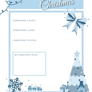 All I Want for Christmas List | My Christmas Wish | Printable Digital ...