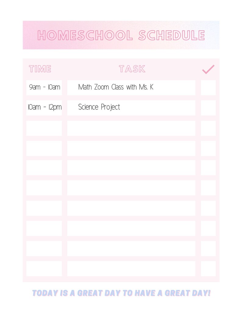 Homeschool Schedule | Digital and Printable Planner | Guide for Kids - Etsy