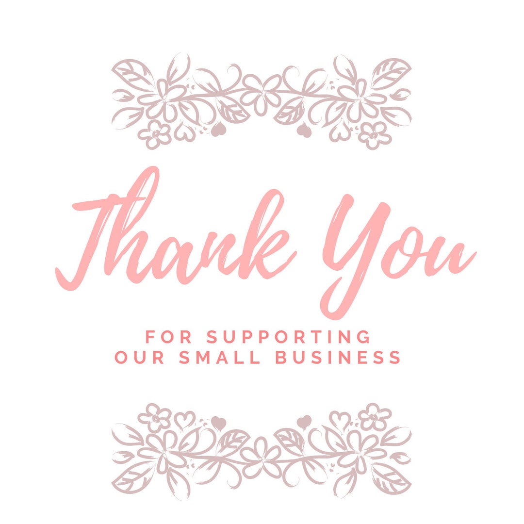 Ready to Print Square Thank You Cards for Small Businesses (pink, Green ...