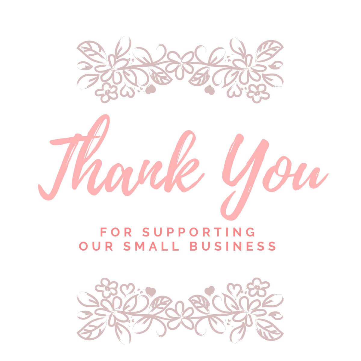 Ready to Print Square Thank You Cards for Small Businesses - Etsy
