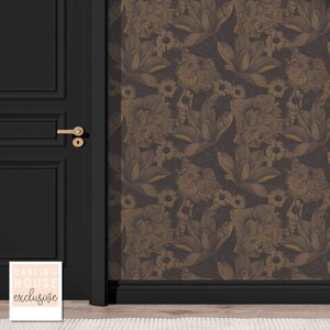 Vintage Floral Black Wallpaper Premium Removable Peel and - Etsy
