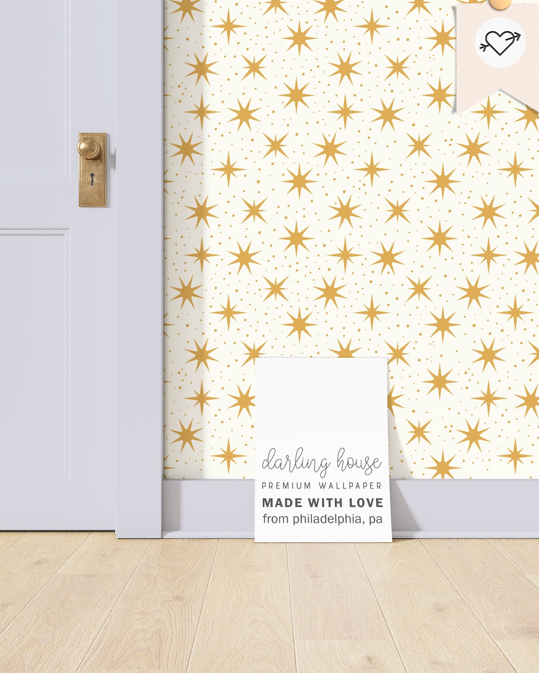 Retro Gold Star Constellation Wallpaper | Removable Peel Stick ...