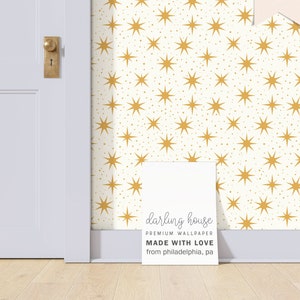 Retro Gold Star Constellation Wallpaper | Removable Peel Stick ...