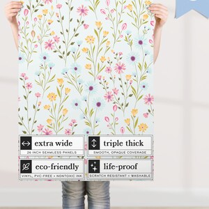 Colorful Wildflower Wallpaper Premium Removable Peel and - Etsy
