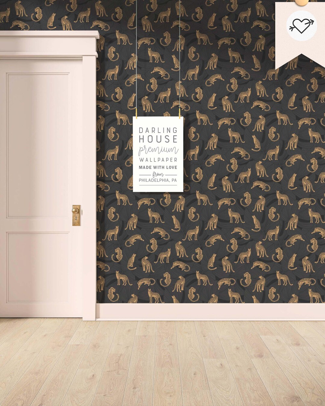 Vintage Cheetah Leopard Black Wallpaper Premium Removable Peel Stick ...
